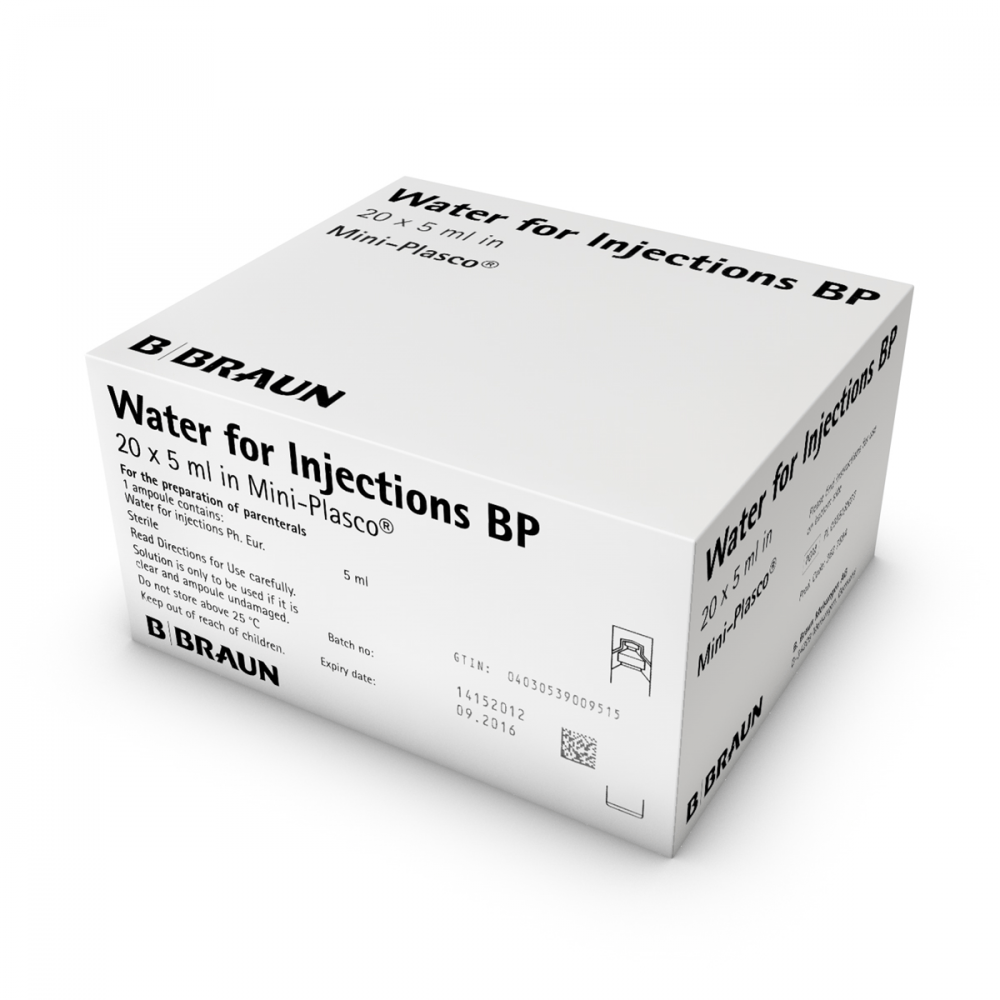 Buy Braun Water For Injections online (Mini-Plasco) 5ml x 20ml